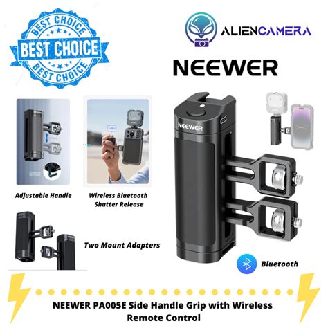 Neewer Pa005e Side Handle Grip With Wireless Remote Control Button