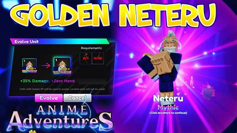 New Mythical Unit Neteru Showcase In Anime Adventures Roblox Youtube