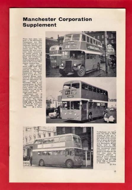 Buses Magazine Supplement 1964 ~ Manchester Corporation Trams And Prewar Buses £495 Picclick Uk