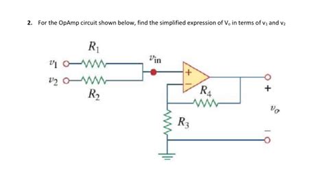 Solved For The OpAmp Circuit Shown Below Find The Chegg