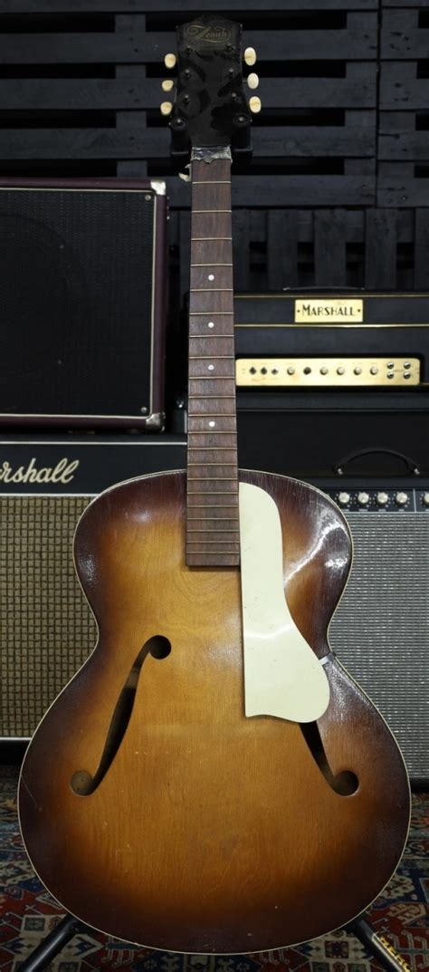 1950s Zenith Model 17 Archtop Guitar Missing Tailpiece And Bridge