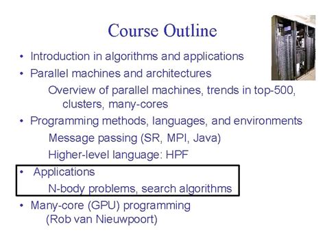 Course Outline Introduction In Algorithms And Applications Parallel