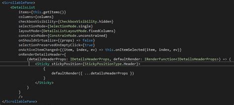 ScrollablePane With DetailsList Cannot Scroll Fixed Header With List Content Issue