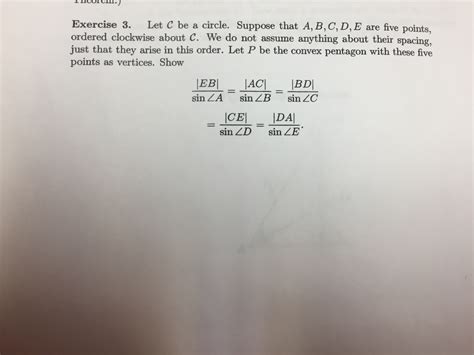 Solved Let C Be A Circle Suppose That A B C D E Are Chegg