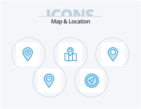 Map And Location Blue Icon Pack 5 Icon Design Map Pointer Pin Map