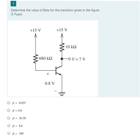 Solved Determine The Value Of Beta For The Transistor Chegg