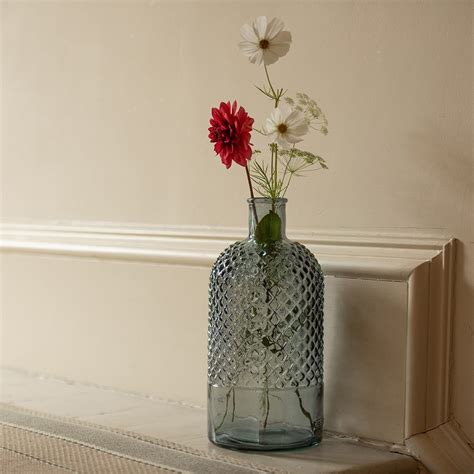Buy Grey Glass Bottle Vase