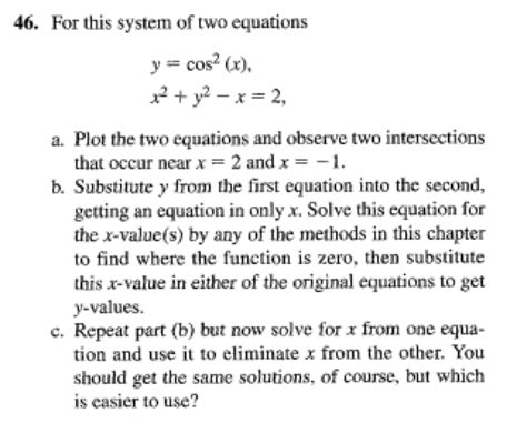 Solved For This System Of Two Equations Chegg