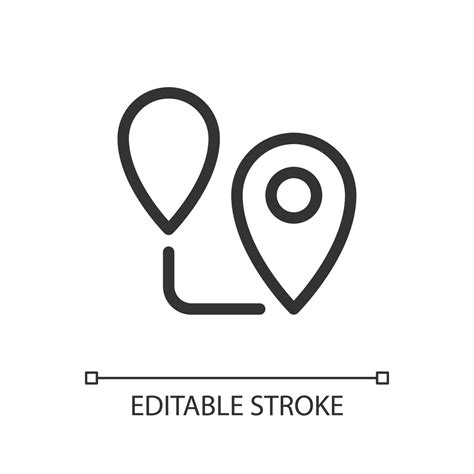 Planning Route Pixel Perfect Linear Ui Icon Gps Navigation Distance