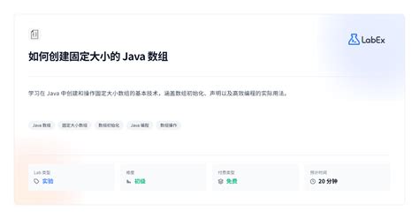Java 数组创建教程：固定大小数组详解 Labex