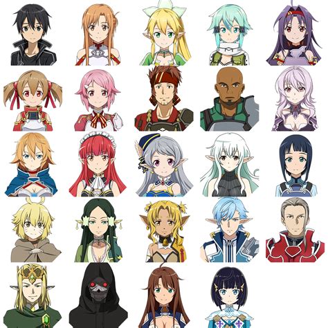 Character Portraits Sword Art Online Memory Defrag Mobile The