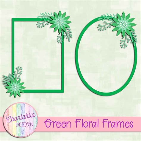 Free Floral Frames In Green