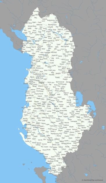 알바니아의 상세한 정치 벡터 지도 프리미엄 벡터