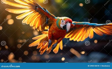 vibrant parrot in unreal engine 5 a stunning display of precisionist art stock illustration