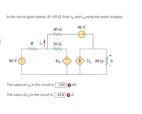 Solved In The Circuit Given Below R 50 Ω