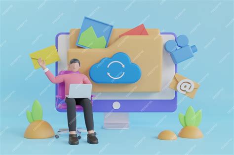 Premium Photo 3d Digital File Organization Service Or App With Data Transfering Cloud