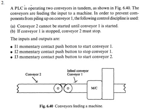 Solved 2 A Plc Is Operating Two Conveyors In Tandem As
