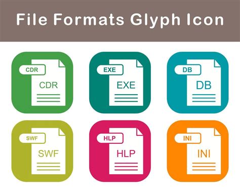 File Formats Vector Icon Set 20762245 Vector Art At Vecteezy