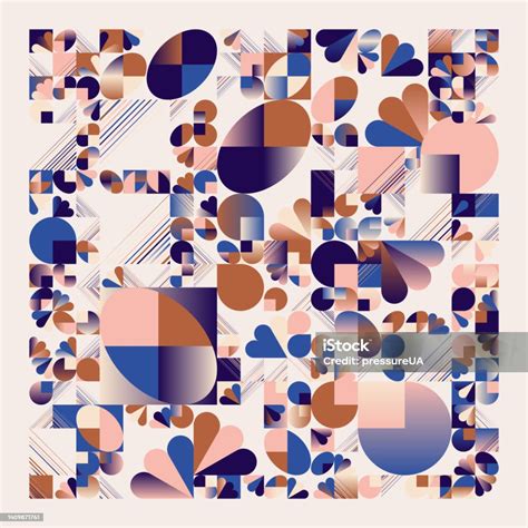 추상 벡터 기하학적 모양과 요소로 만든 중반 세기 영감 그래픽 패턴 아트 0명에 대한 스톡 벡터 아트 및 기타 이미지 0명