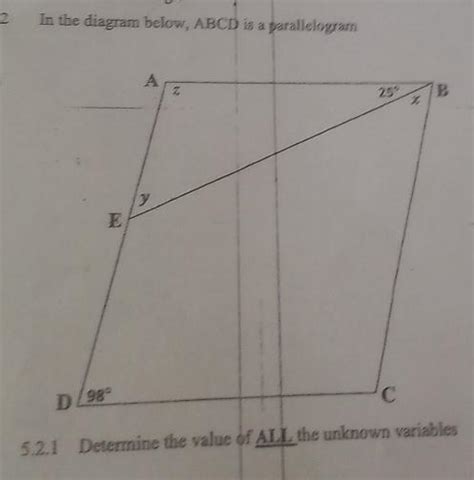 In The Diagram Below ABCD Is A Parallelogram