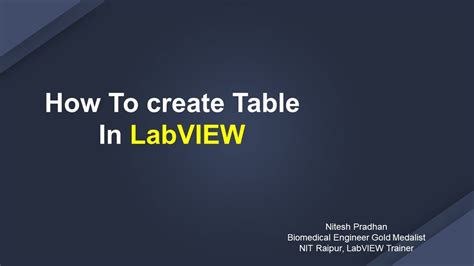 How To Create Table In Labview Youtube