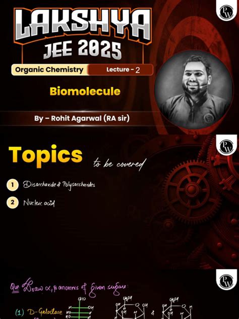 biomolecules 02 class notes lakshya jee 2025 pdf