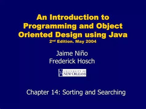 Ppt Chapter 14 Sorting And Searching Powerpoint Presentation Free