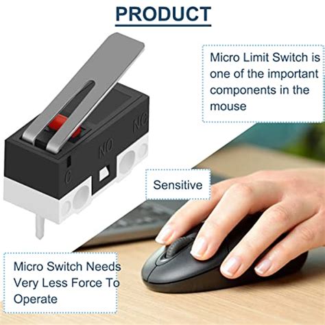20pcs Micro Limit Switch No Nc Hinge Straight Lever 3pin 125v 1a Mouse Micro