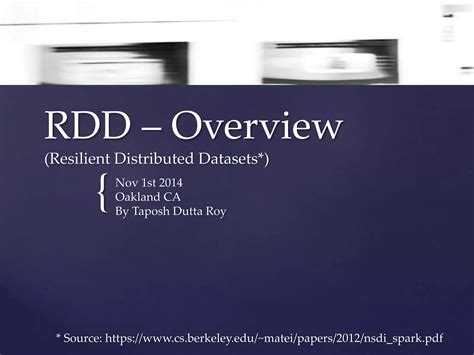 Resilient Distributed Datasets Apache Spark Pptx Databases