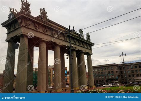 Moscow Triumphal Gate Is Neoclassical Triumphal Arch In Saint