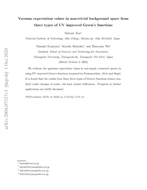 pdf vacuum expectation values in nontrivial background space from