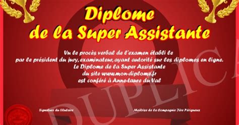 Diplome De La Super Assistante