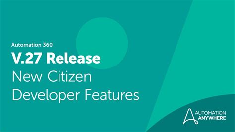 Automation 360 Release V27 New Citizen Developer Features Youtube