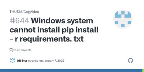 Windows System Cannot Install Pip Install R Requirements Txt · Issue