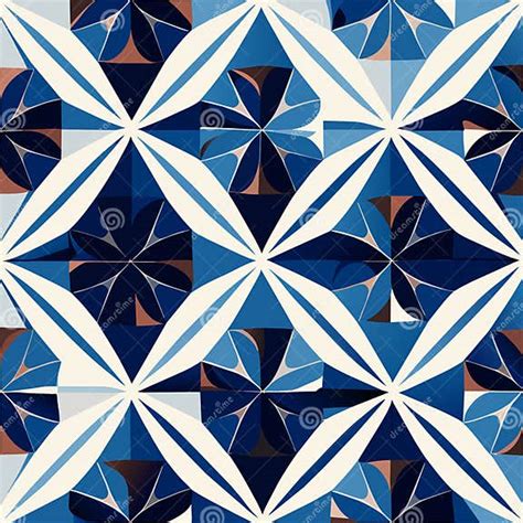 Seamless Geometric Pattern In The Form Of A Square Tile Generative Ai Stock Vector