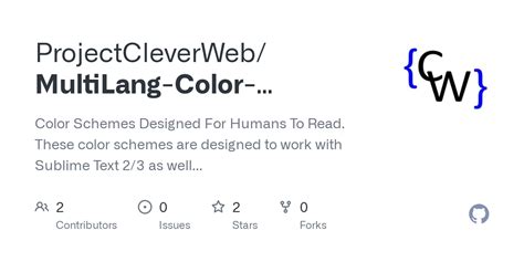 GitHub ProjectCleverWeb MultiLang Color Schemes Color Schemes Designed For Humans To Read