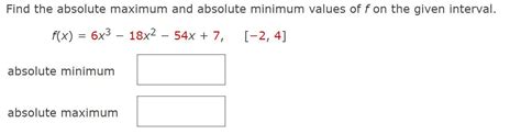 solved find the absolute maximum and absolute minimum values