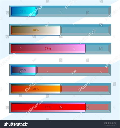 Progress Indicators Progress Loading Bars Ui Stock Vector Royalty Free Shutterstock