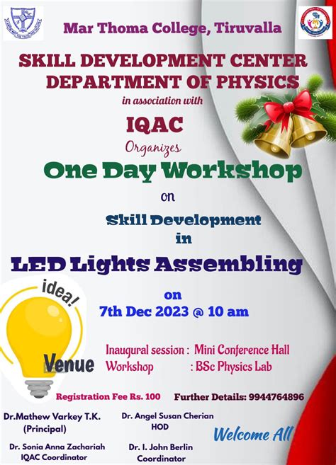 Led Light Assembling Workshop Mar Thoma College Tiruvalla