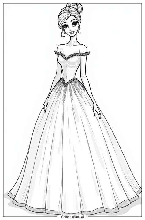 Dibujos Para Colorear De Vestidos Bonitos Princesas Muñecas De Papel