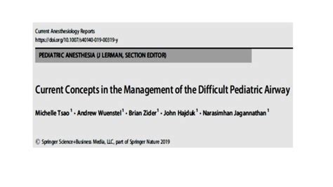 Difficult Airway Guidelines Paeds PPTX