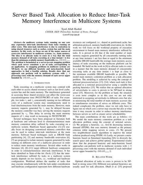 Pdf Server Based Task Allocation To Reduce Inter Task Memory
