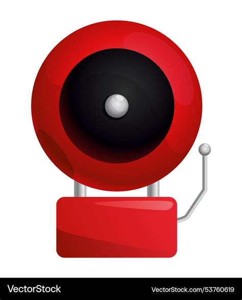 Red Fire Alarm System Signal Device Isolated Vector Image
