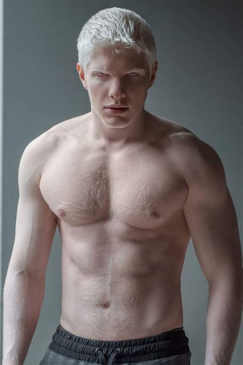 Muscled Handsome Albino Shirtless Male