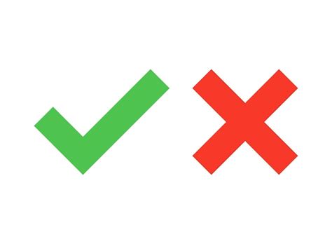 Premium Vector Cross And Check Mark Icon In Flat Style Checkmark