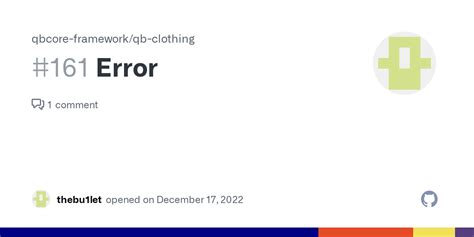 Error · Issue 161 · Qbcore Framework Qb Clothing · Github