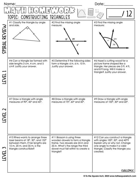 7th Grade Math Leveled Math Homework For The Entire Year Tpt