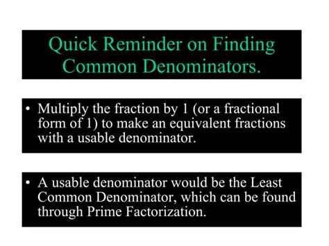November 4th On Lcm Orderingcomparing Fractions Ppt