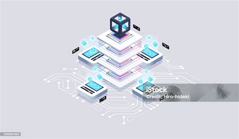 빅 데이터 센터 양자 컴퓨터 아이소메트릭 벡터 기술의 계산 데이터 시각화 개념입니다 3d 아이소메트릭 벡터 그림 0명에 대한