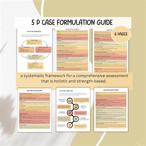 5 P Case Formulation Guide Mental Health Assessment Treatment Planning Cheat Sheet Social